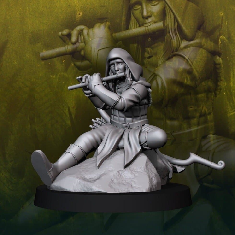 Forest Elf Musician/Bard - Forgemaster Miniatures