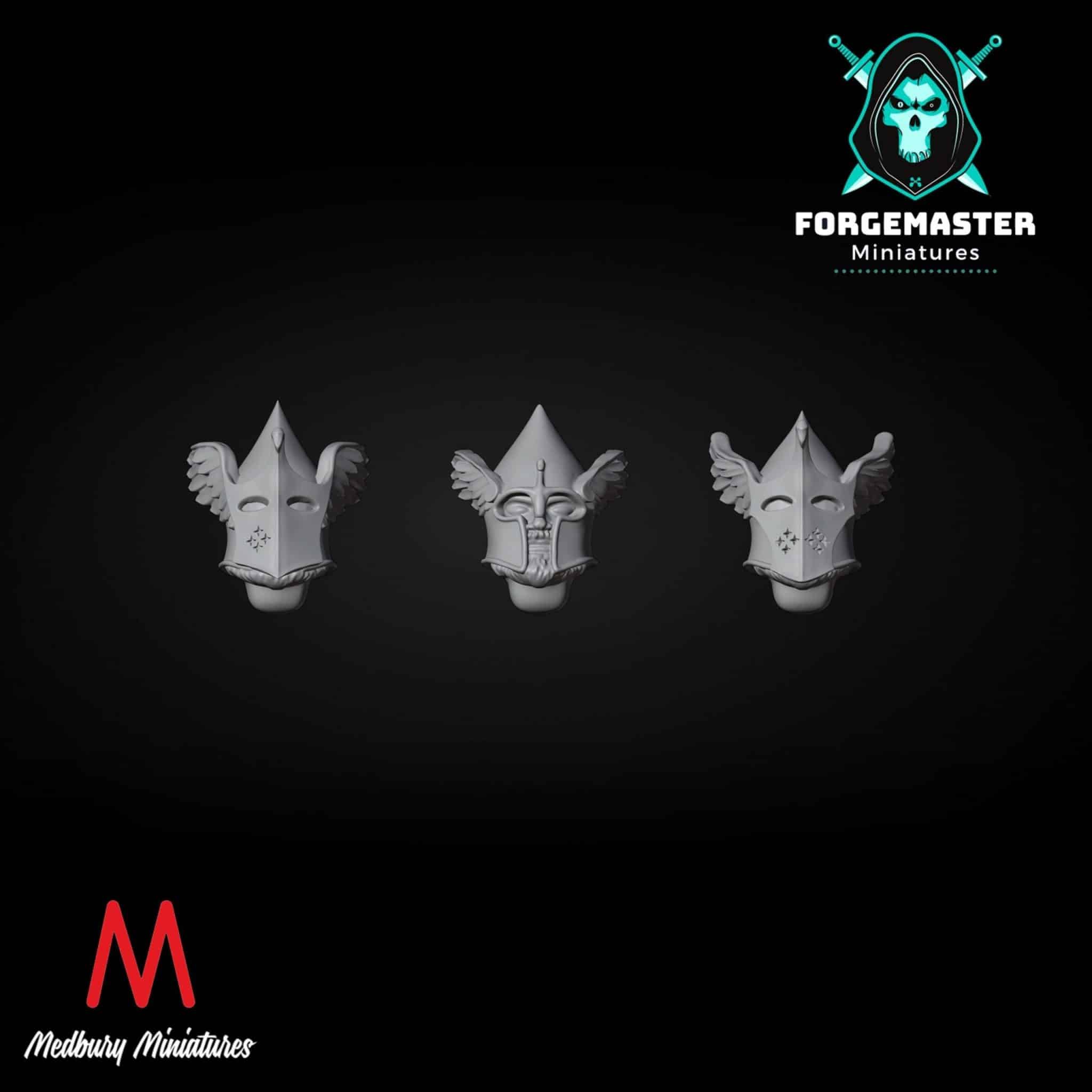 Knight Heads - Winged - Forgemaster Miniatures