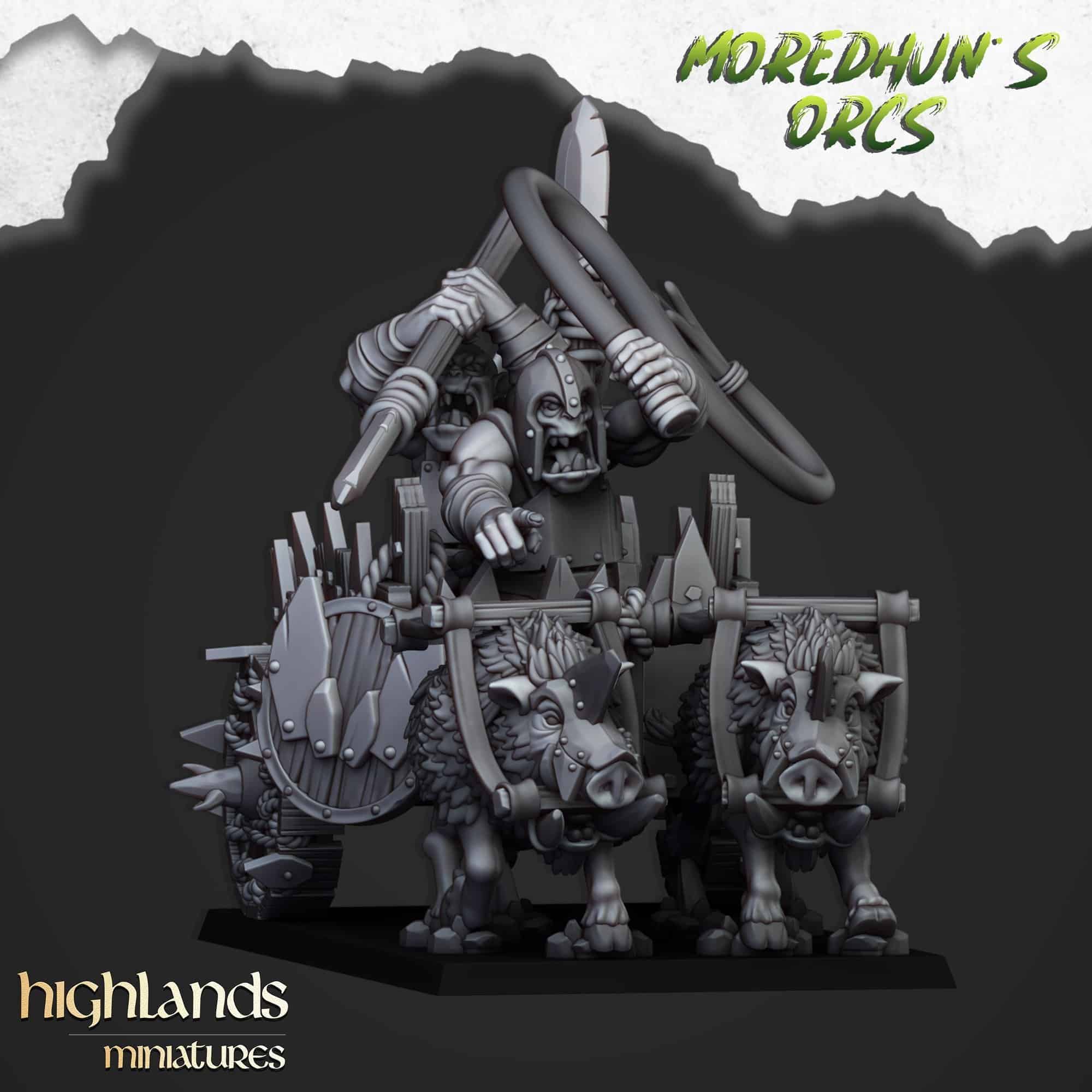 Orc Boar Chariot by Highlands Miniatures - Forgemaster Miniatures
