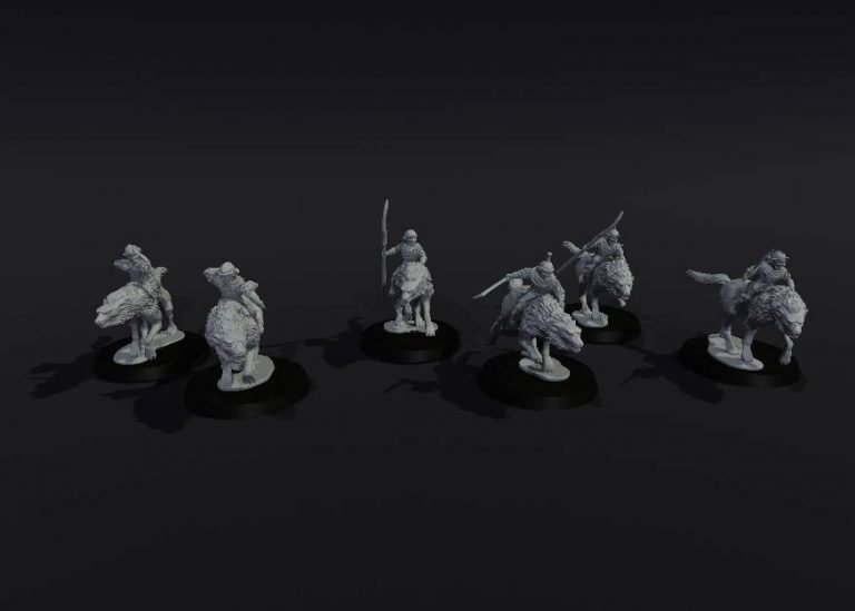 6 Orc Warg Riders - Forgemaster Miniatures