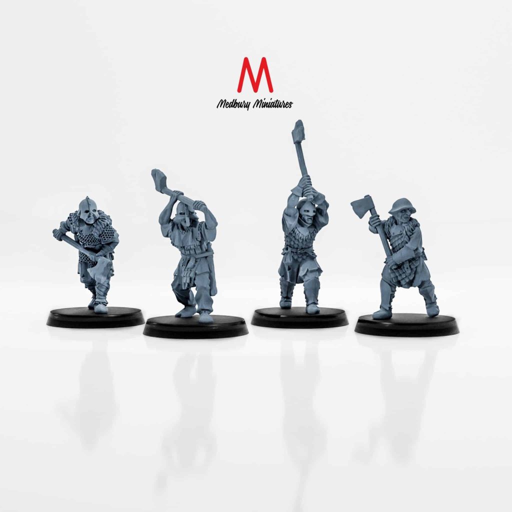 Orcs with Two-handed Axes by Medbury Miniatures by Medbury Miniatures