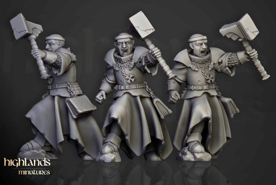 Warrior priest with war hammer a by Highlands Miniatures