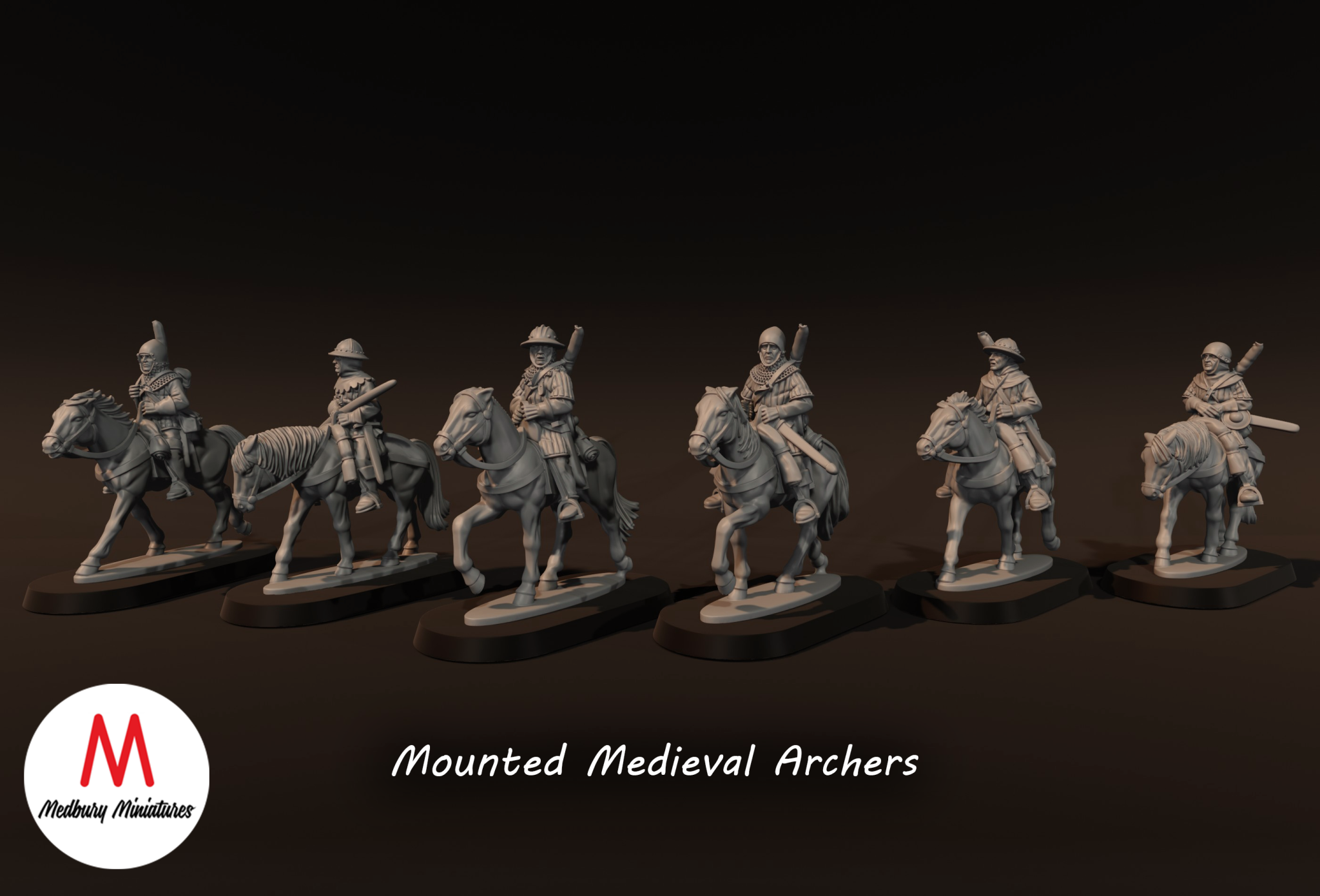 Mounted Medieval Archers by Medbury Miniatures