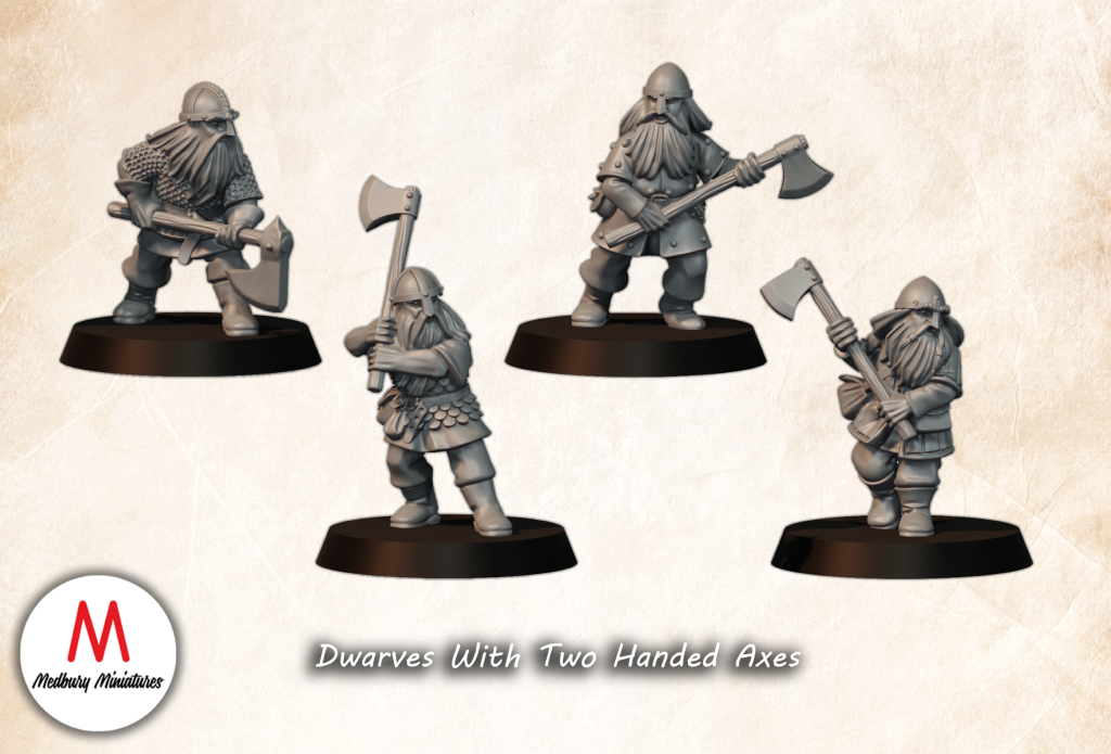 Dwarves with 2 Handed Axes by Medbury Miniatures